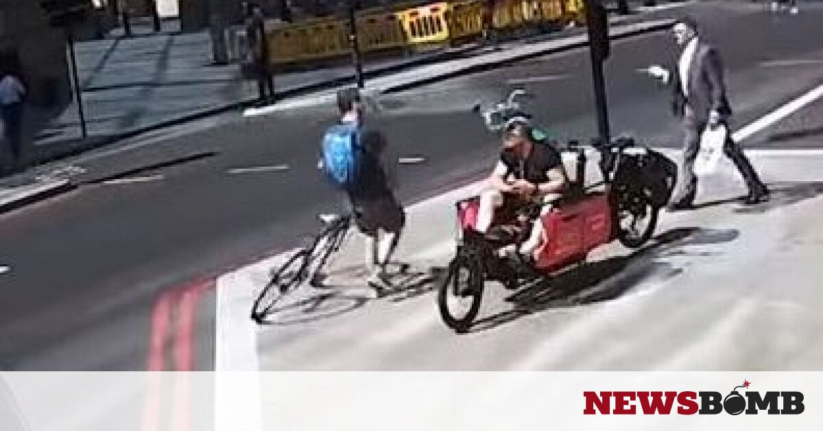 Λονδίνο: Η στιγμή που ποδηλάτης… ρίχνει κουτουλιά σε πεζό (vid) - Newsbomb