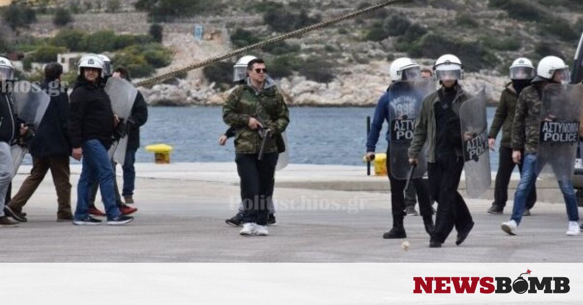 Εικόνες ντροπής στη Χίο: Αστυνομικοί με πολιτικά σε ρόλο χούλιγκαν ...