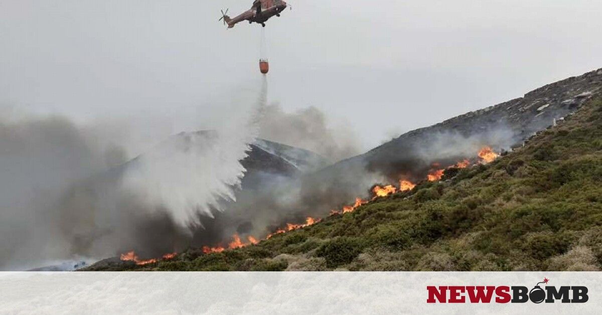Φωτιά Άνδρος: Μαίνεται η μεγάλη πυρκαγιά - Ενισχύθηκαν οι πυροσβεστικές ...