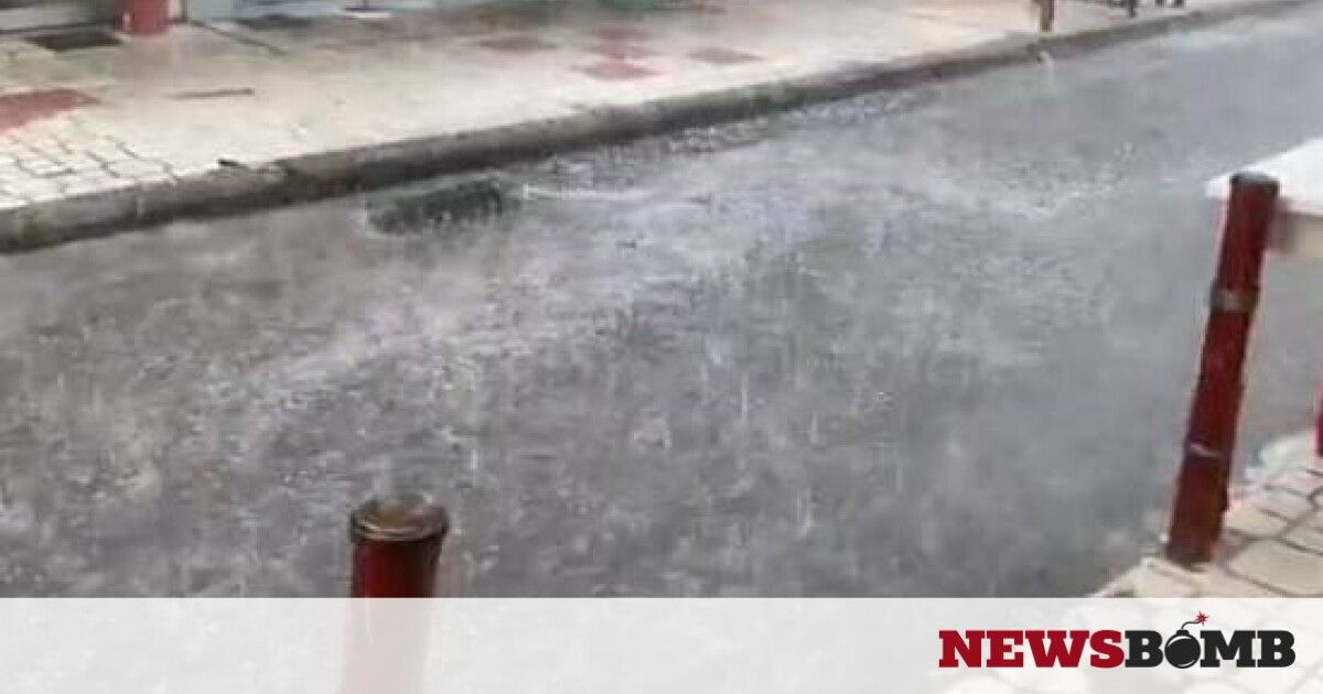 Κατερίνη: Σφοδρή χαλαζόπτωση ξάφνιασε τους πάντες - Newsbomb