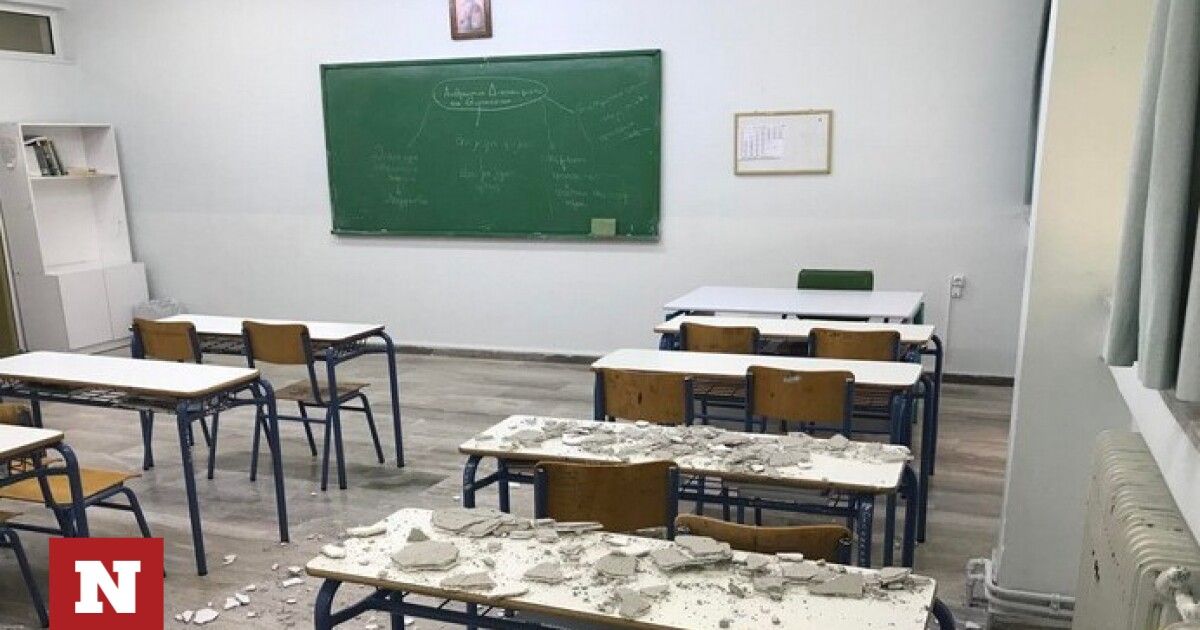 Καλαμάτα: Κατέρρευσαν σοβάδες σε σχολική αίθουσα - Newsbomb