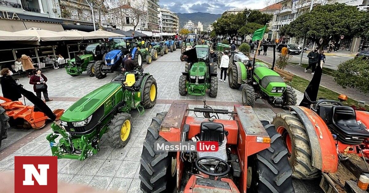 Μεσσηνία: «Πλημμύρισε» με τρακτέρ η κεντρική πλατεία της Καλαμάτας ...