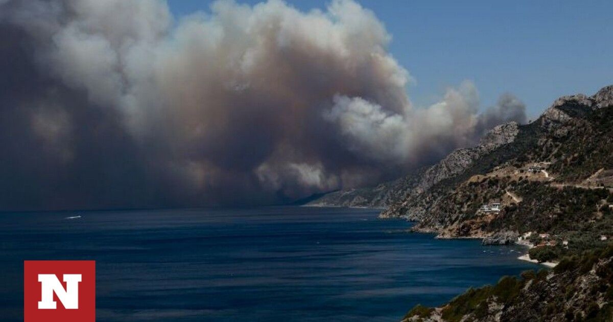 Φωτιά τώρα: Απόκοσμες εικόνες από την πυρκαγιά στη Μυτιλήνη – Οι καπνοί ...