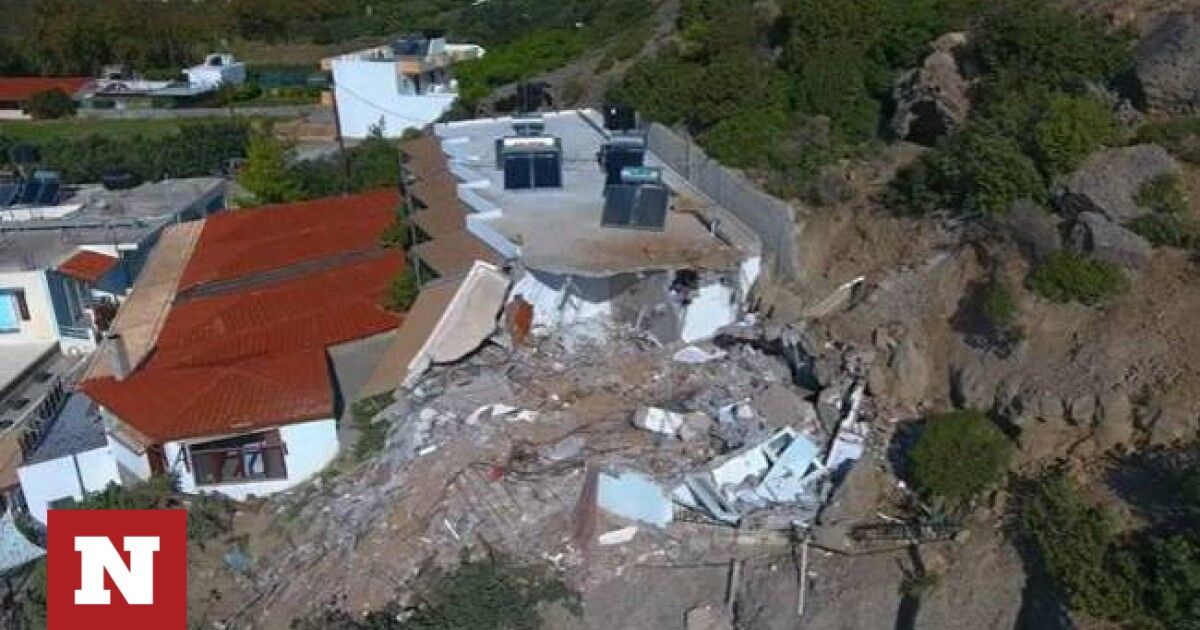 Ιεράπετρα: H καταστροφή που προκάλεσε η κατολίσθηση του βράχου - Newsbomb