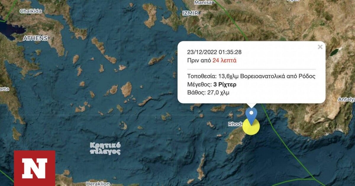 Σεισμός 3 ρίχτερ στη Ρόδο - Newsbomb
