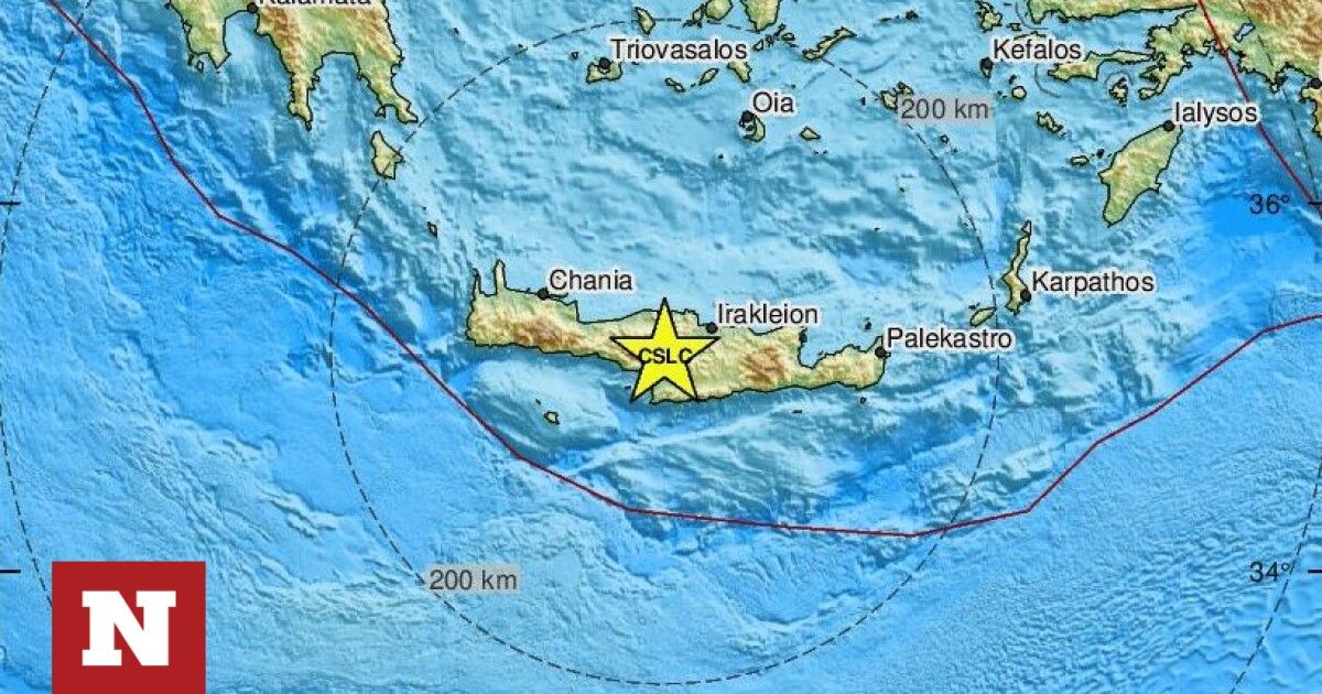 Σεισμός στην Κρήτη: Ισχυρός μετασεισμός κοντά στις Μοίρες Ηρακλείου ...