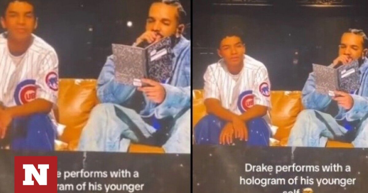 Το ολόγραμμα του νεαρού Drake εμφανίστηκε στη σκηνή αφήνοντας τους ...