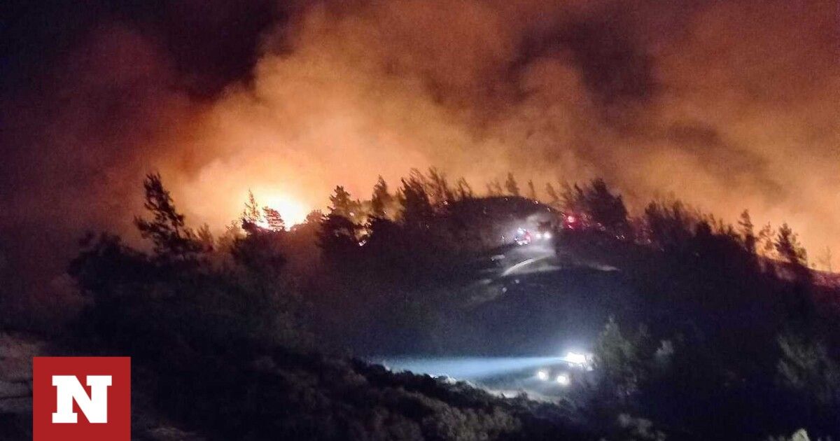 Φωτιά στη Ρόδο: Μάχη για να μην περάσει το μέτωπο της πυρκαγιάς στα ...