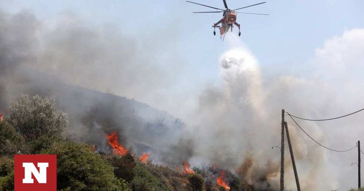 Φωτιά στην Κάρυστο: Ήχησε πάλι το 112 - Εκκενώνεται η περιοχή Πλατύς ...