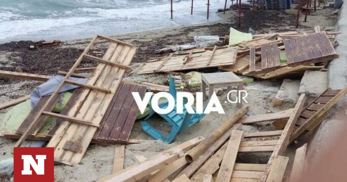 Χαλκιδική: Η θάλασσα μπήκε μέσα σε σπίτια και καταστήματα στο Πευκοχώρι ...
