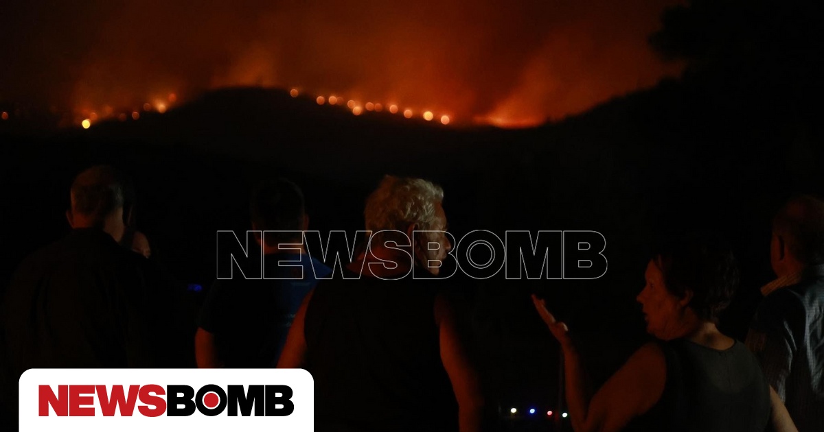 Εύβοια: Ολονύχτια μάχη με τις φλόγες - Προσπάθειες να περιοριστεί το ...