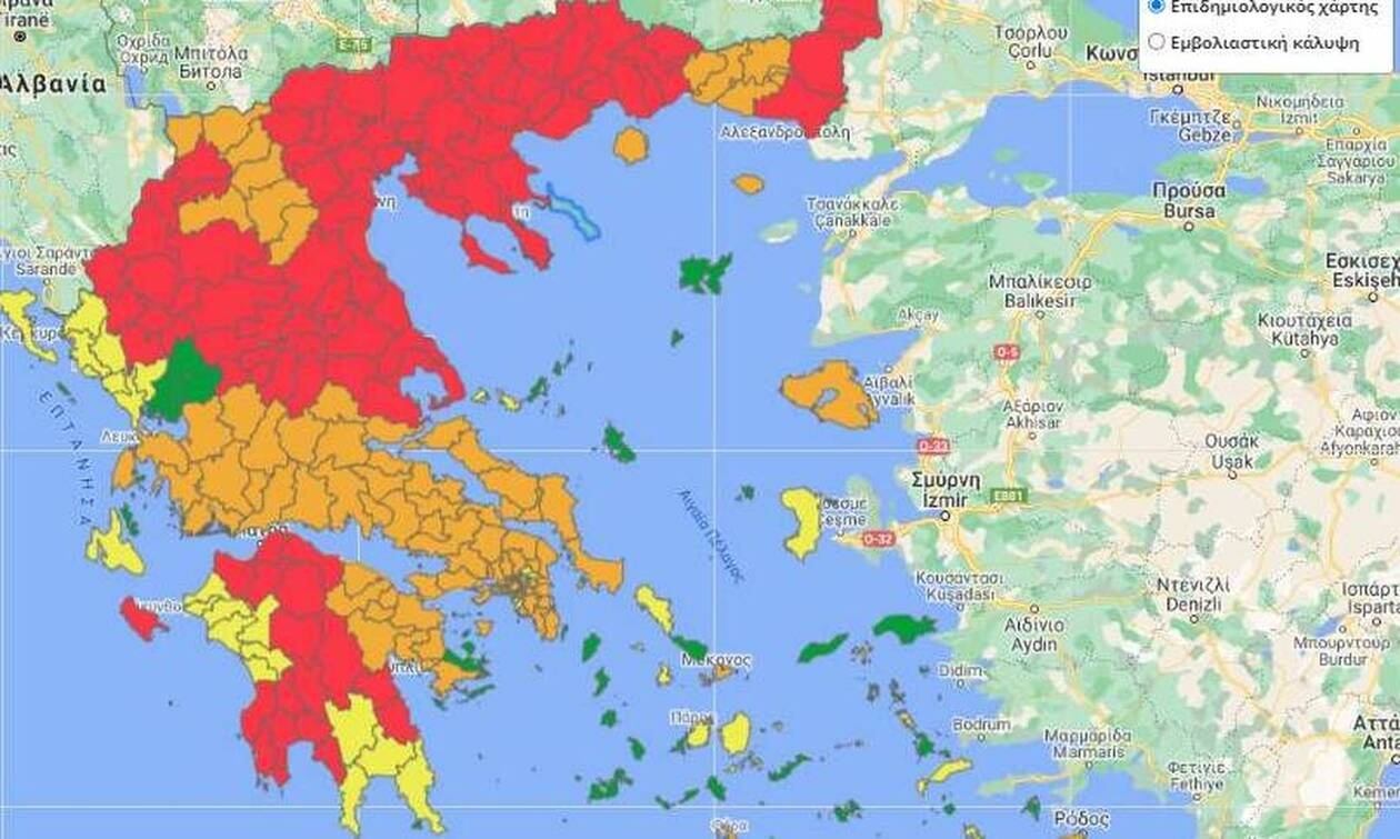 Κορονοϊός: Αυτός είναι ο νέος επιδημιολογικός χάρτης της χώρας – Στο ...