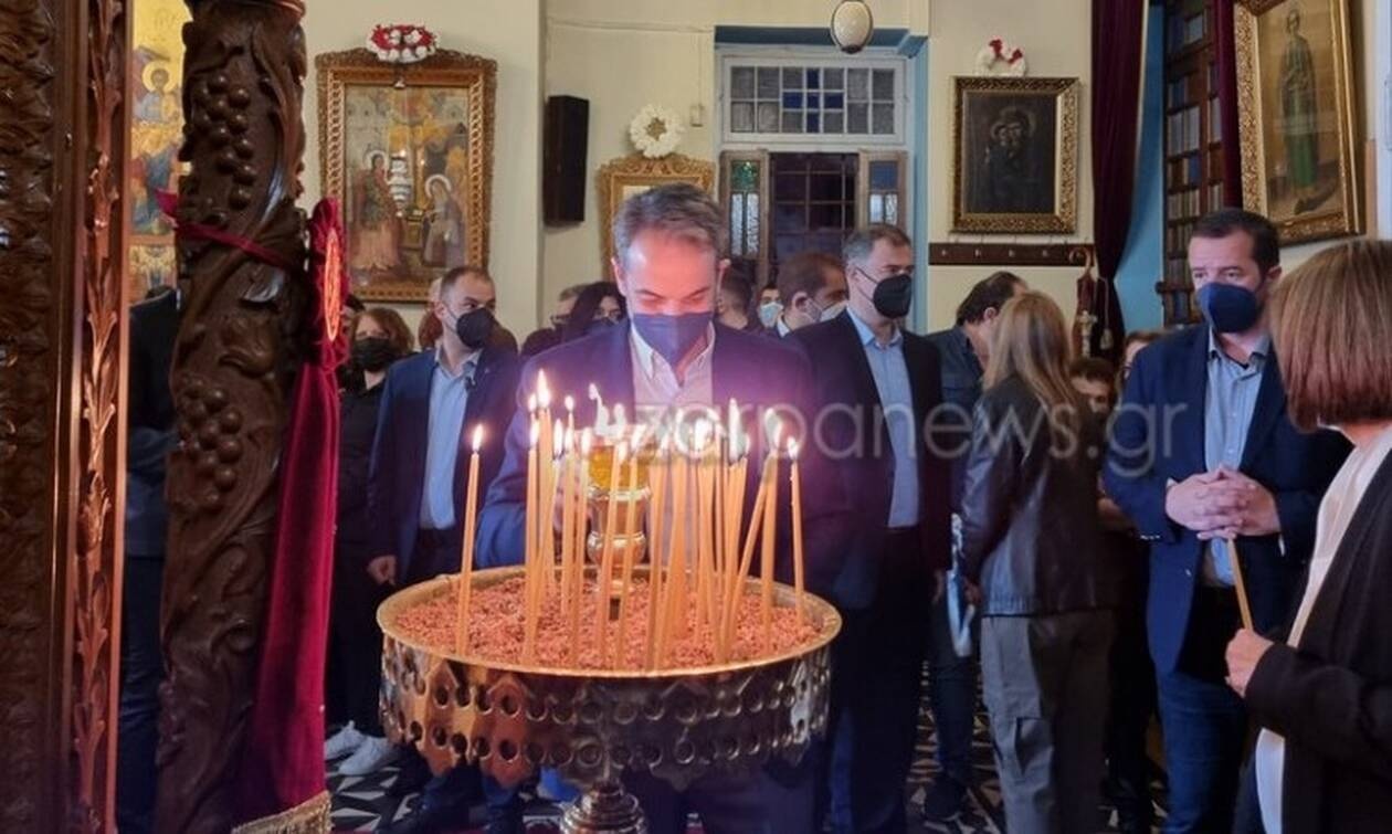 Στα Χανιά ο Κυριάκος Μητσοτάκης: Στον Ιερό Ναό Αγίου Νικολάου για την ...