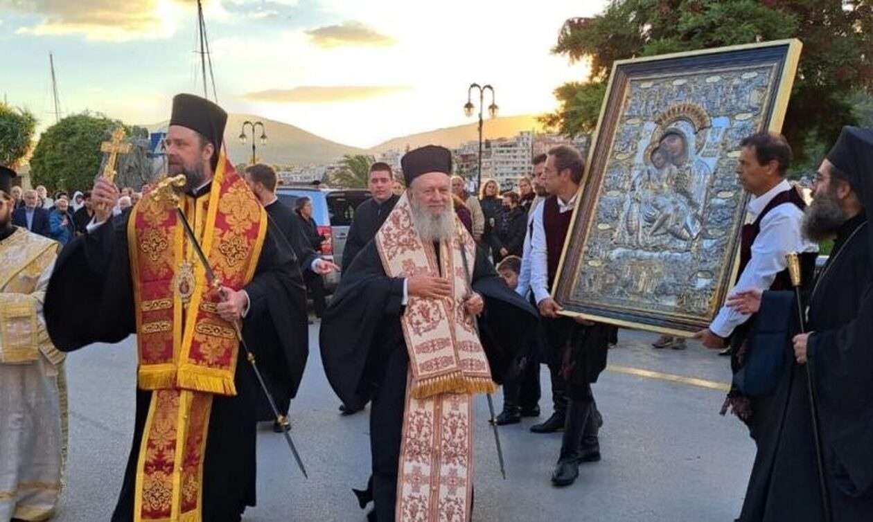 Αντίγραφο της εικόνας της Παναγίας Ελεούσας του Κύκκου στη Χαλκίδα ...