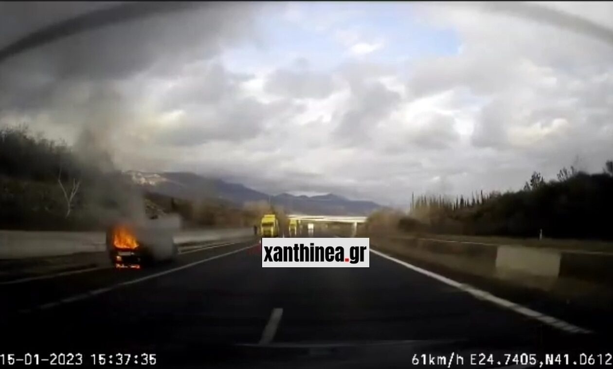 Ξάνθη: Στις φλόγες ΙΧ στην Εγνατία μετά τη γέφυρα του Νέστου - Newsbomb